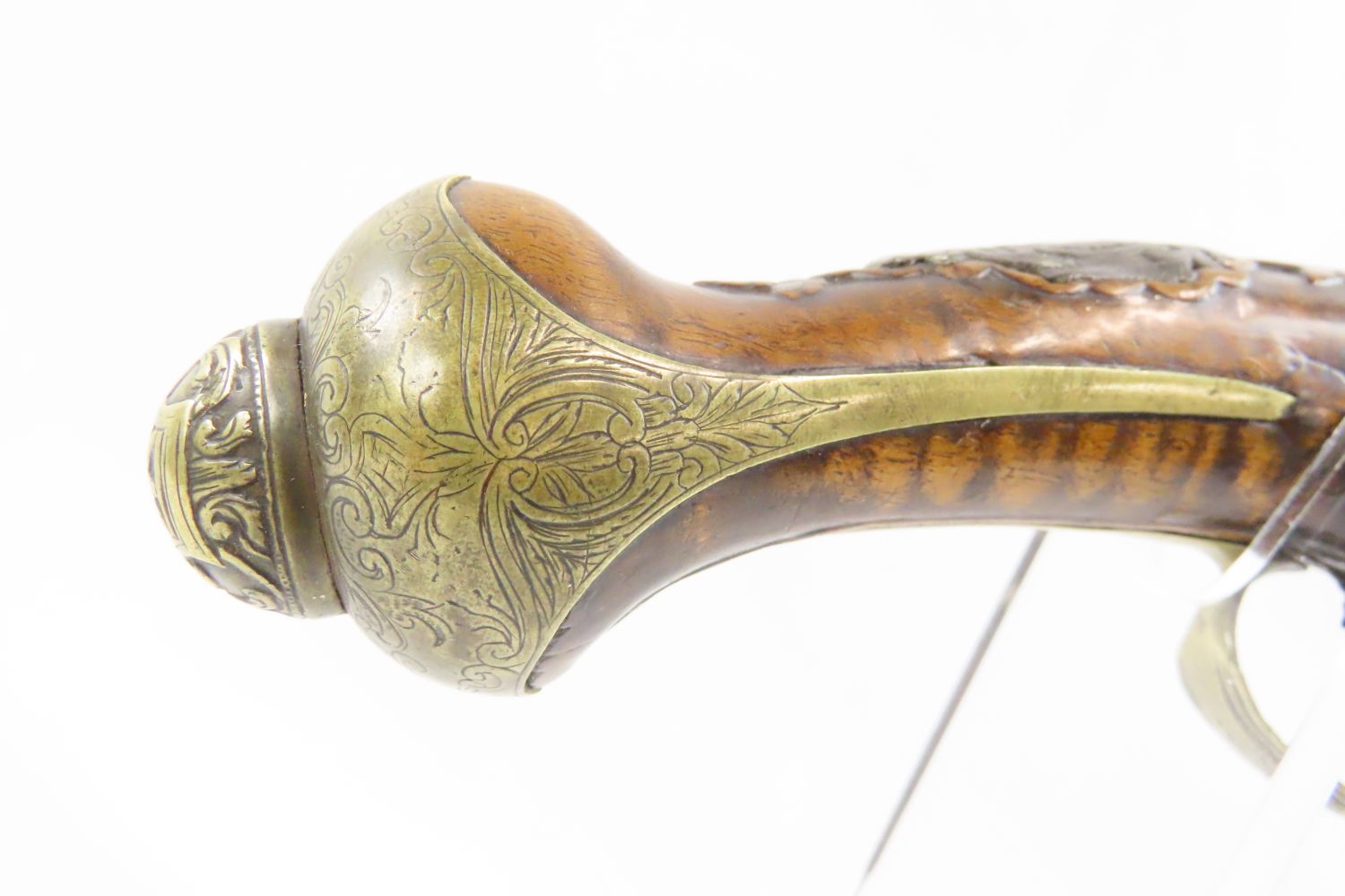 Engraved and Carved Flintlock Pistol 5.8 C&R Antique002 | Ancestry Guns