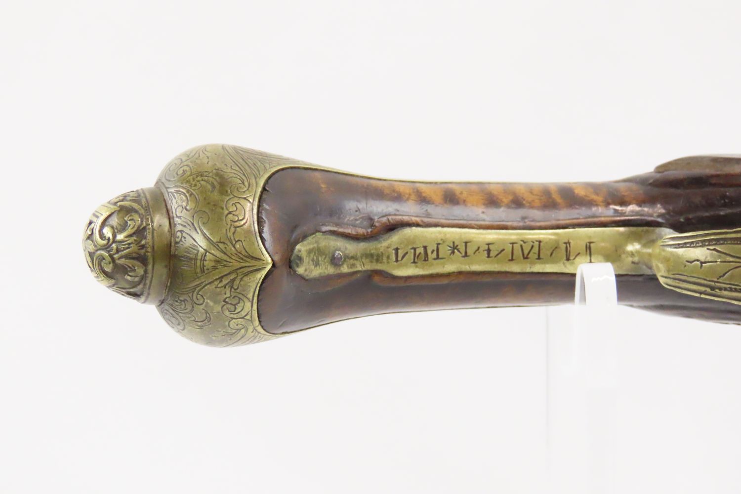 Engraved and Carved Flintlock Pistol 5.8 C&R Antique005 | Ancestry Guns
