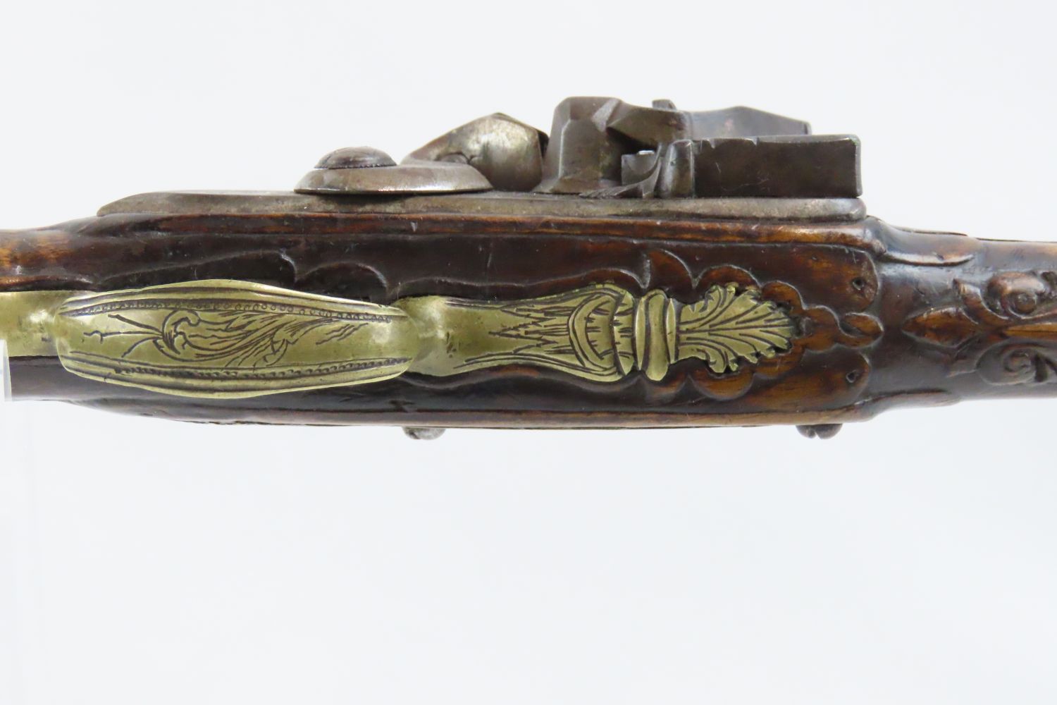 Engraved and Carved Flintlock Pistol 5.8 C&R Antique006 | Ancestry Guns
