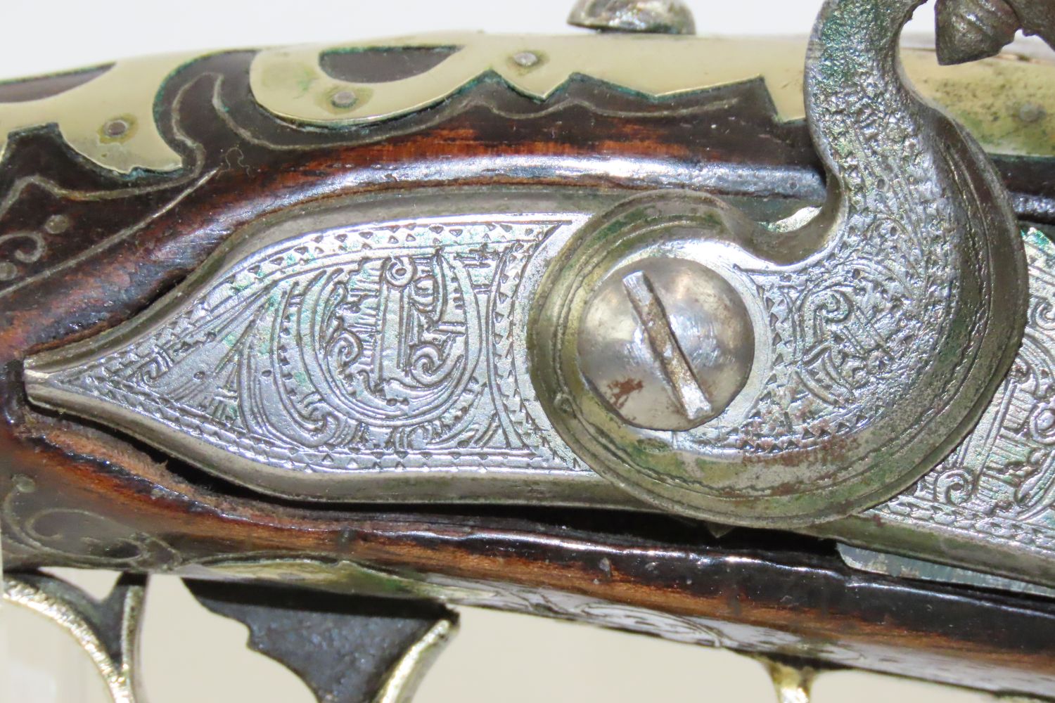 Ornate Ottoman Style Flintlock Pistol 5.8 C&R Antique005 | Ancestry Guns