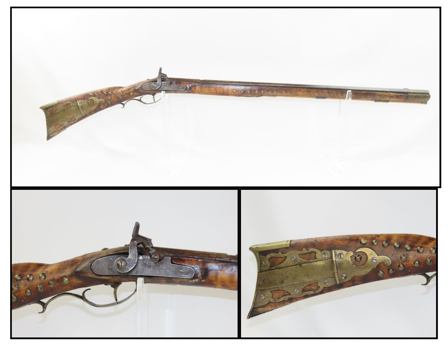 Native American Style Tack Decorated Smoothbore Rifle 11.18 C&R Antique ...