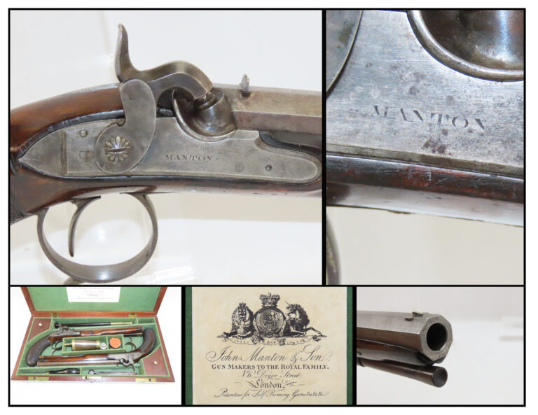 1collage cased pair john manton percussion converion dueling pistols ...