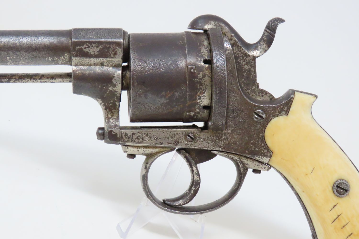European Pinfire Engraed Revolver 10.28 C&R Antique004 | Ancestry Guns