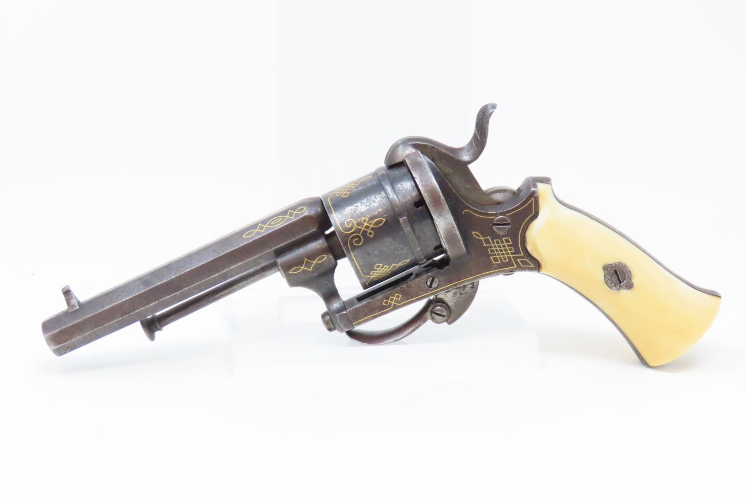 Gold Inlaid Revolver 11.9 C&R Antique002 | Ancestry Guns