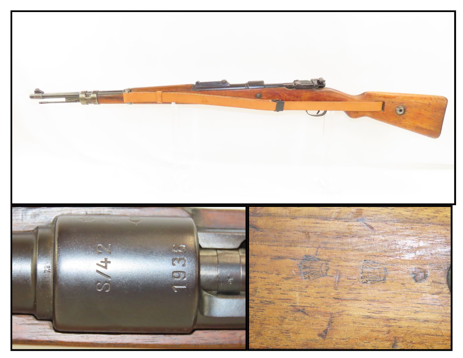 Pre World War II German Colt Action Rifle Mauser 42 Code 1936 Date 11. ...