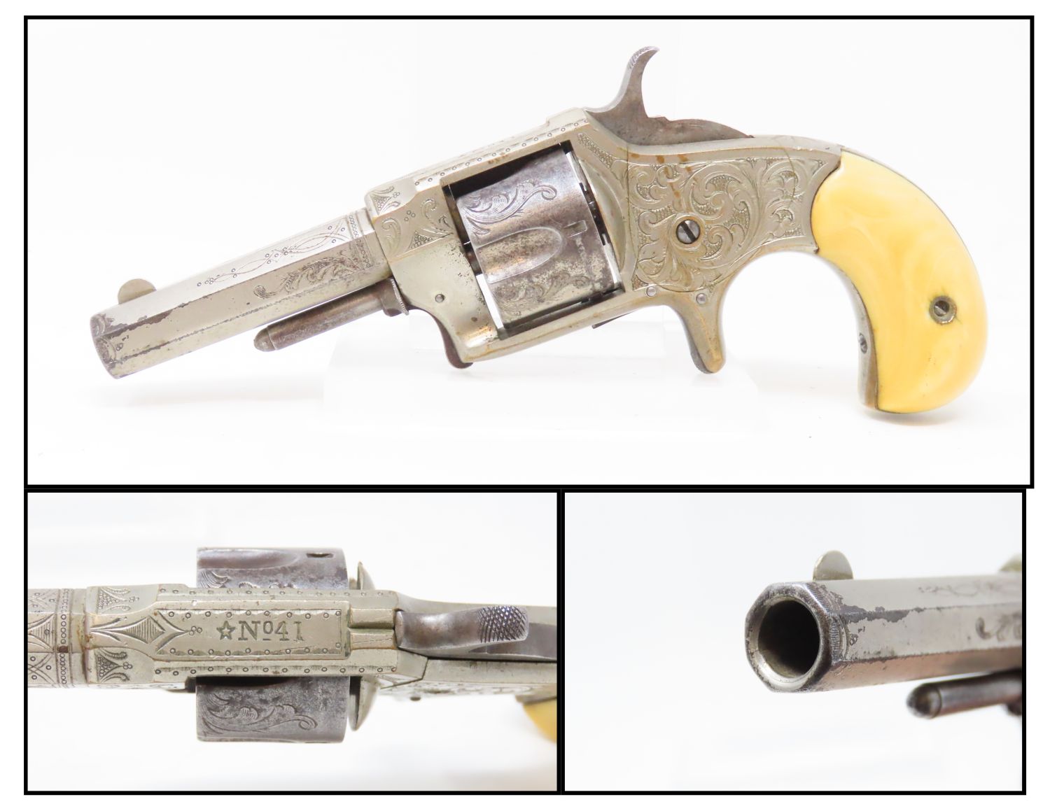 Unmarked U.S. Arms Co. Engraved Rimfire Pocket Revolver 11.24 C&R ...