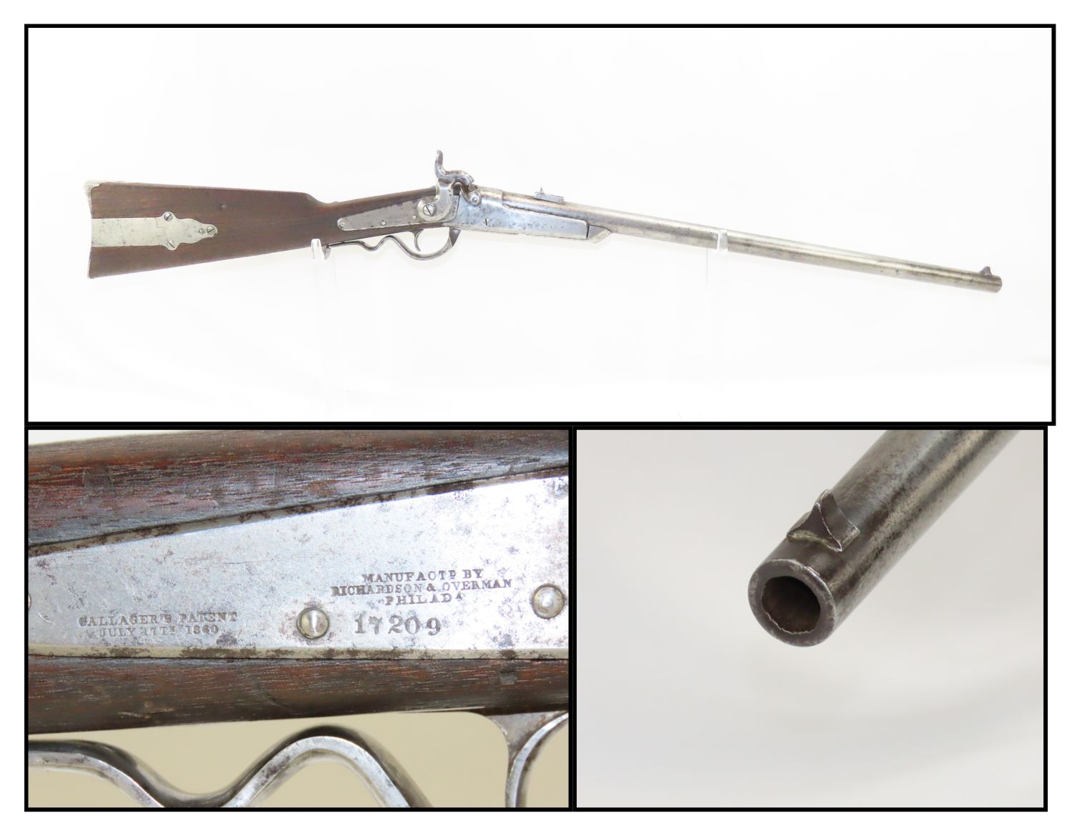 Civil War U.S. Richardson & Overman Gallager Patent Breech Loading ...