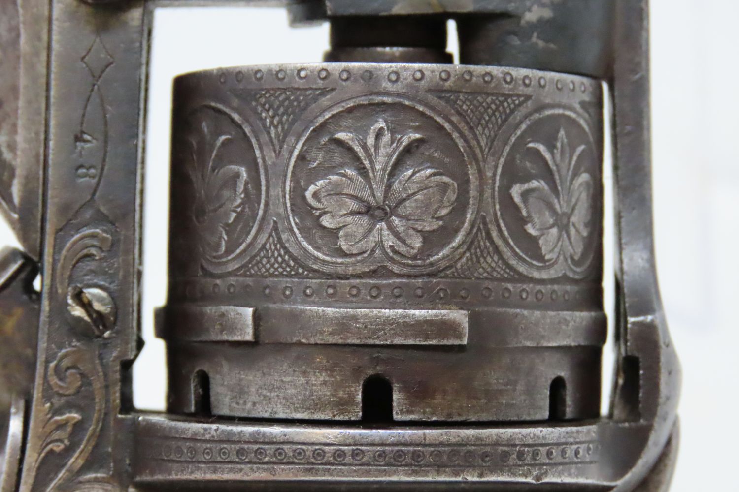 Engraved European Double Action Pinfire REvolver 11.10 C&R Antique006 ...