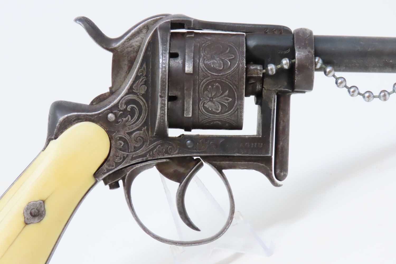 Engraved European Double Action Pinfire REvolver 11.10 C&R Antique018 ...