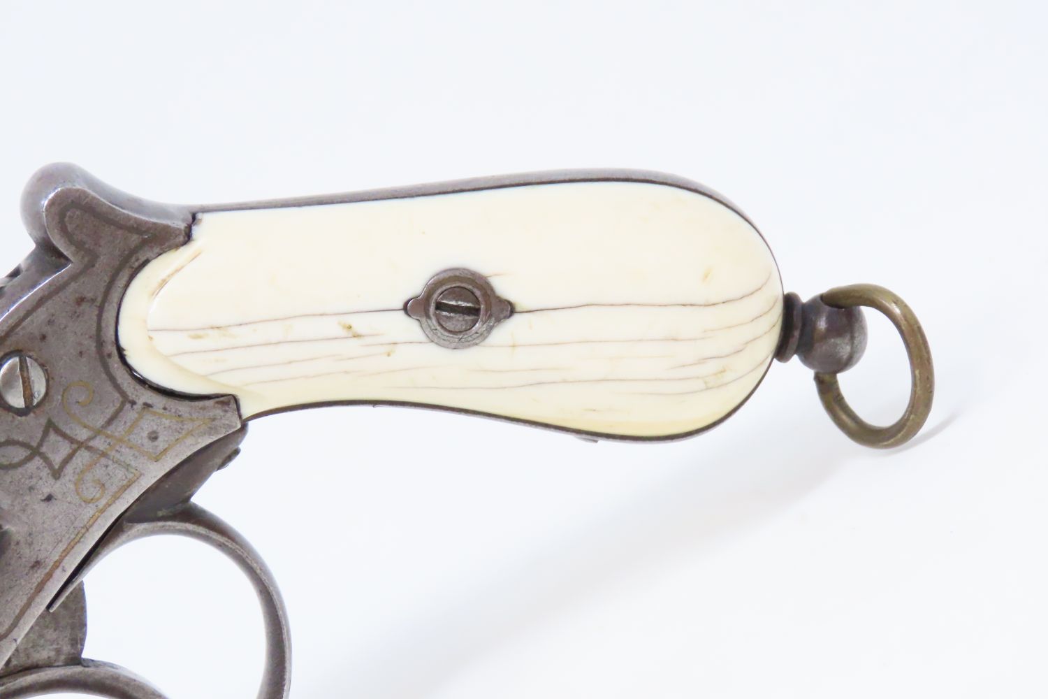 Gold Inlaid European Double Action Revolver 11.9 C&R Antique018 ...