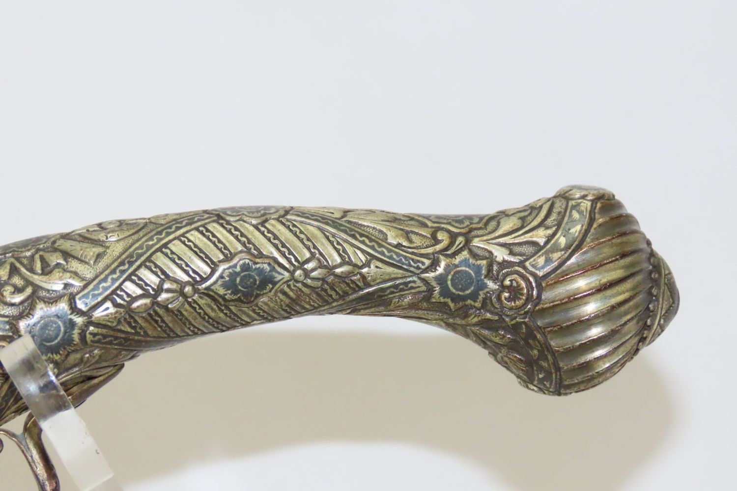 Ornate Mediterranean All Metal Flintlock Pistol with Niello Accents 2.3 ...