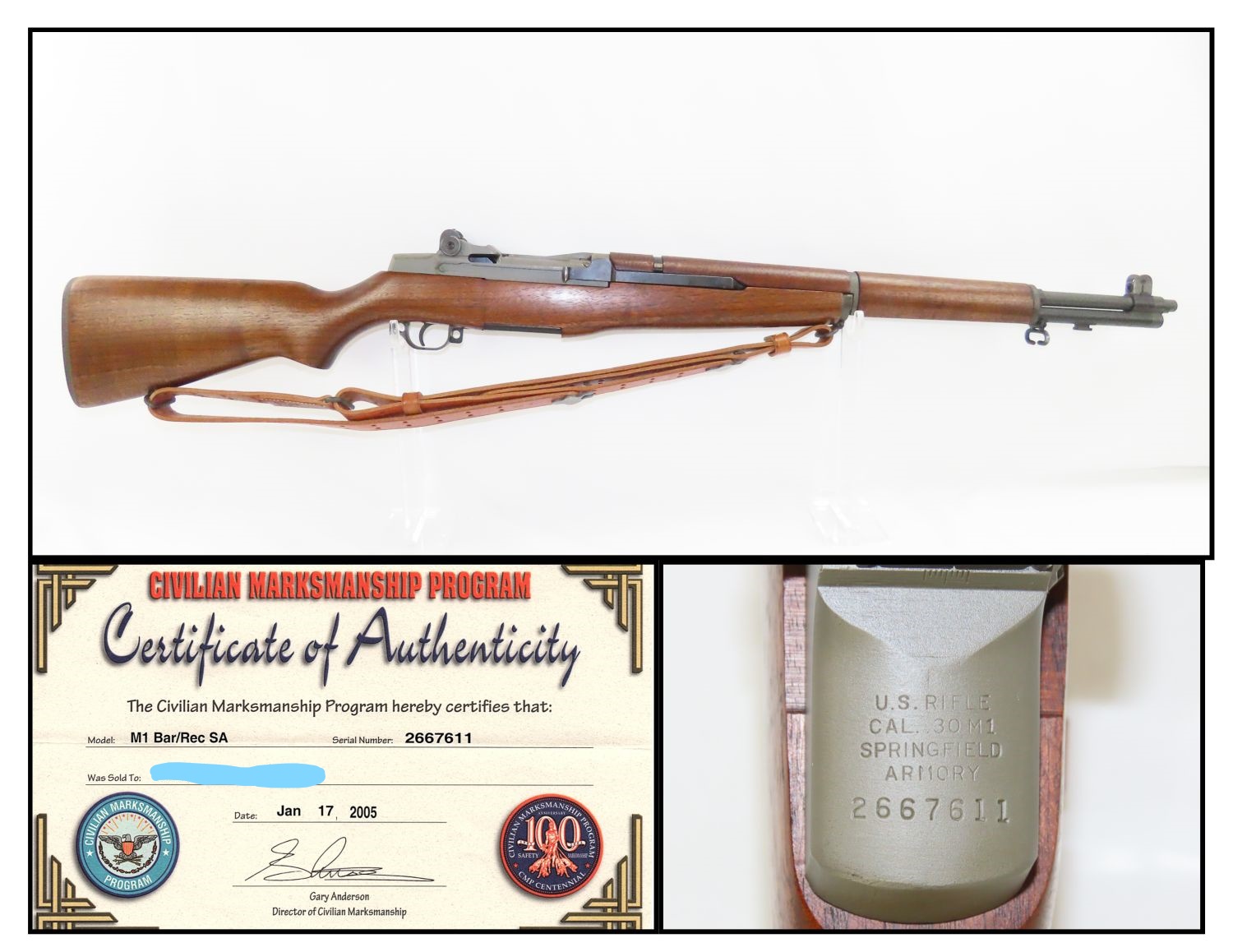 U.S. Springfield Armory M1 Garand Rifle 1.7.21 C&R Antique 001_LI ...