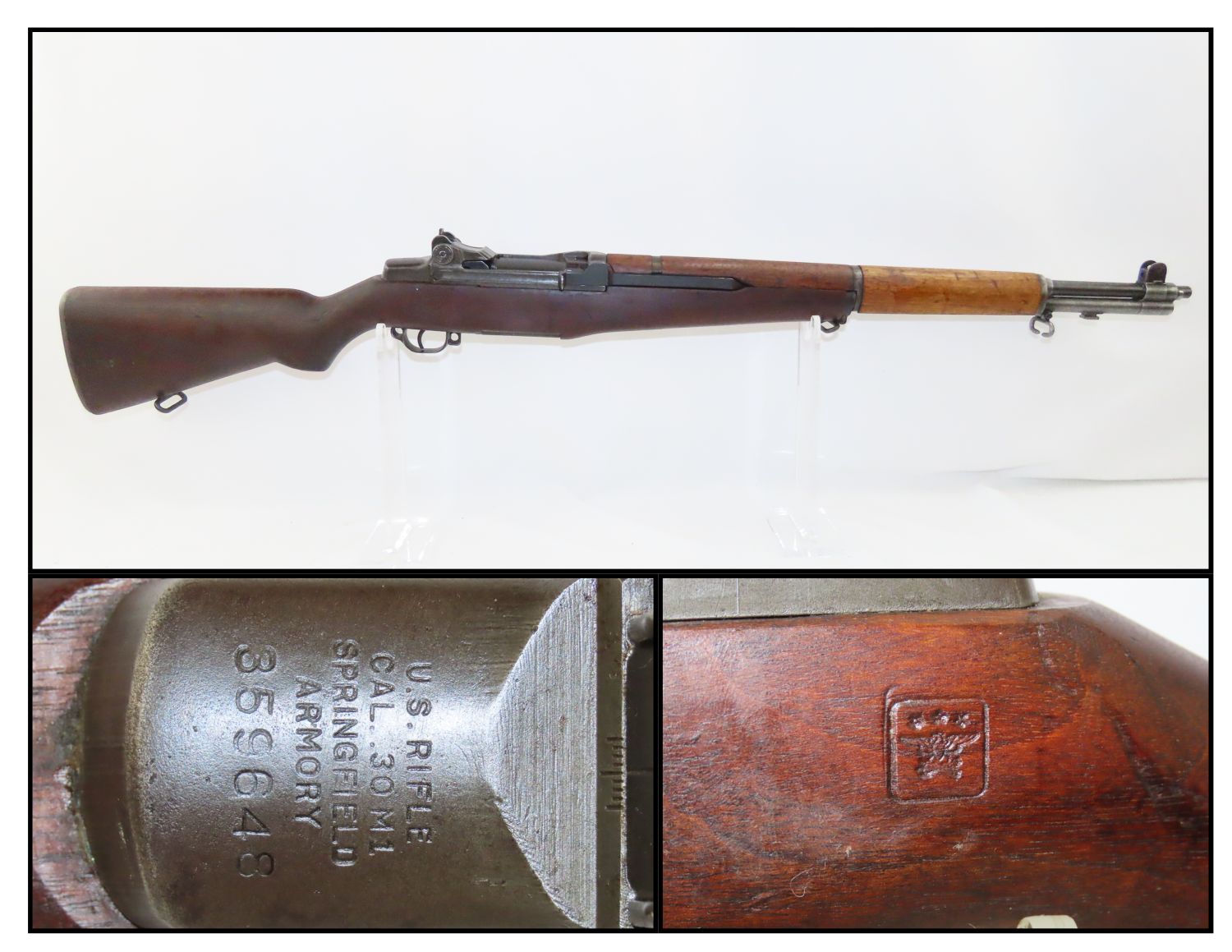 U.S. Springfield M1 Garand Semi Automatic Rifle 2.3.21 C&R Antique 001 ...