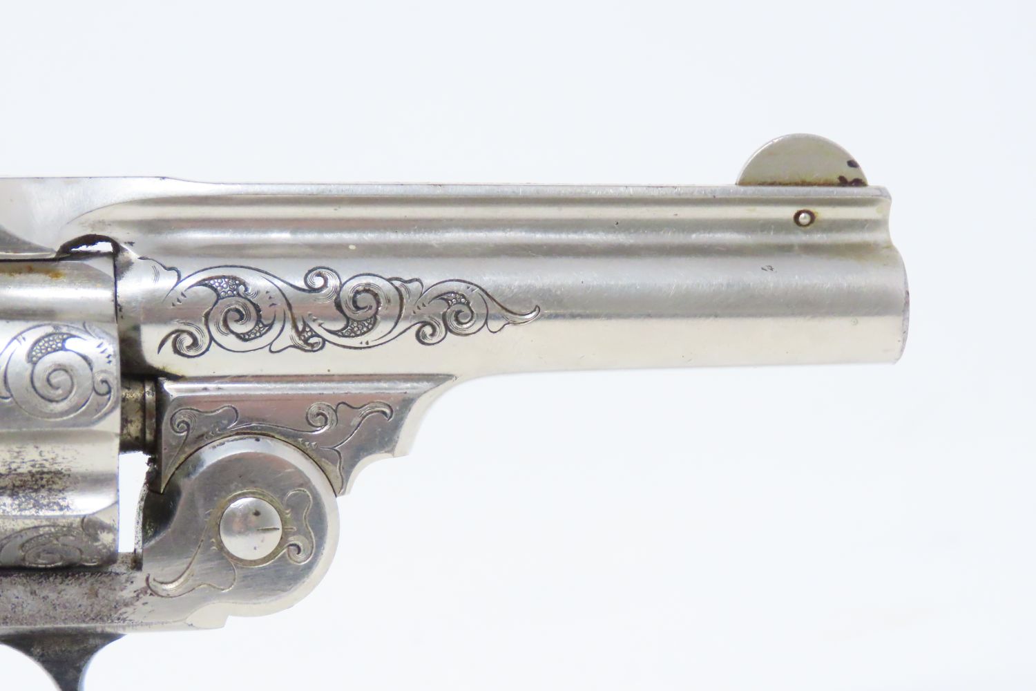 Engraved S&W .38 Safety Hammerless 4th Model Revolver with Pearl Grips ...