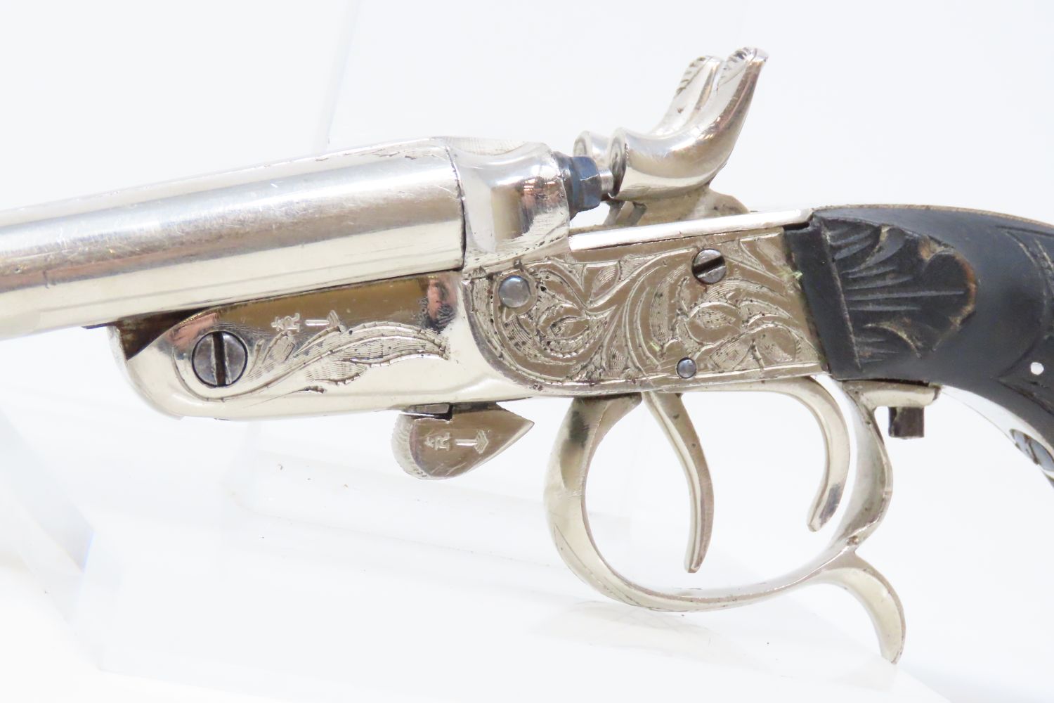 Engraved Belgian Double Barrel Pistol 4.20.21 C&R Antique 004 ...