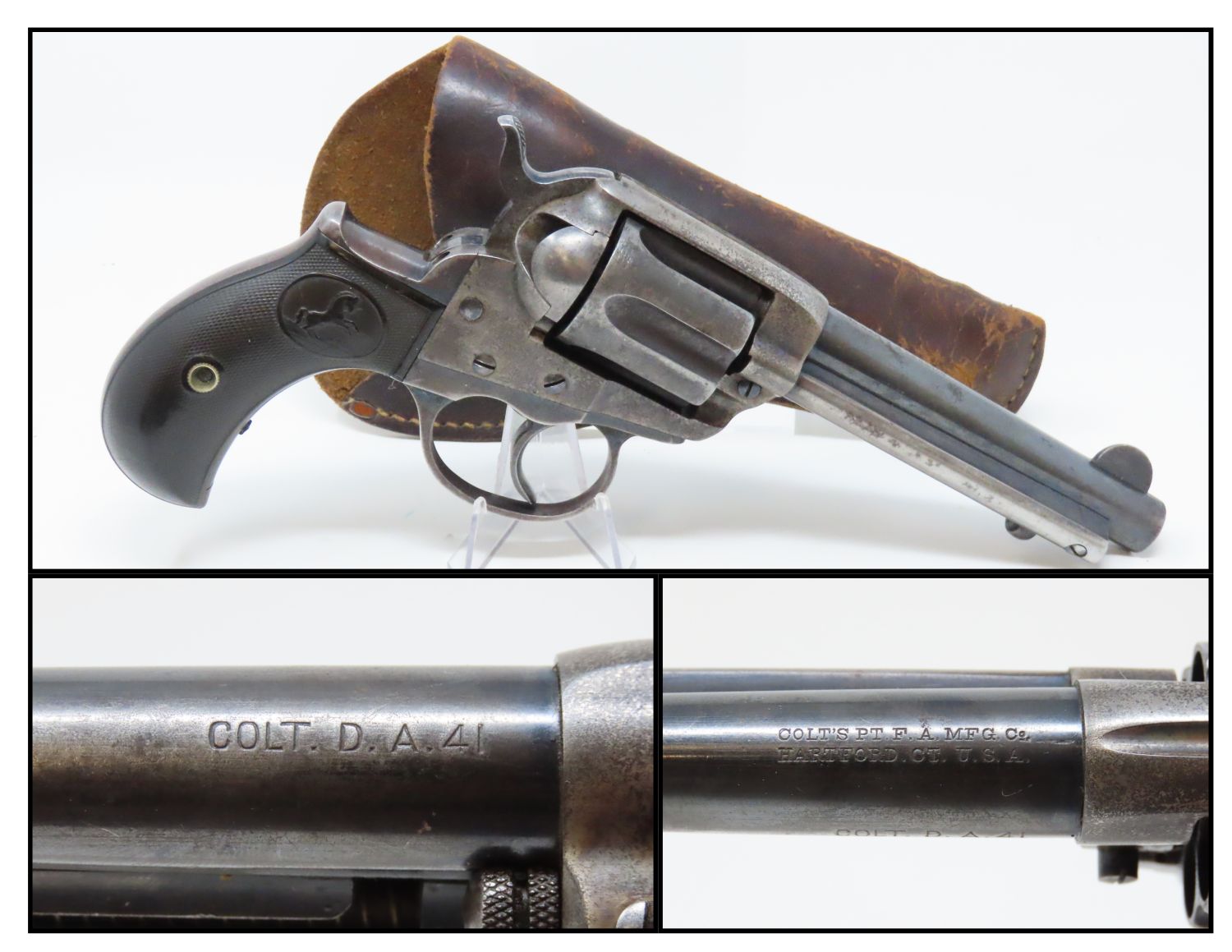 Colt Model 1877 Thunderer Revolver with Holster 3.18.21 C&R Antique 001 ...