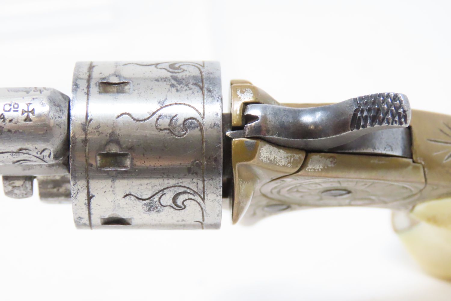 Engraved Colt Open Top Pocket Spur Trigger Revolver 5.5.21 C&R Antique ...