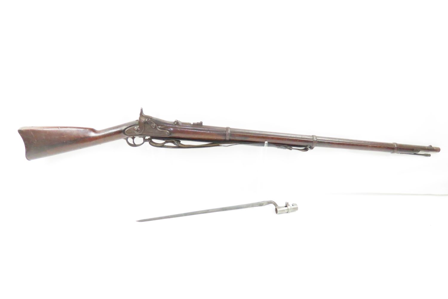 Springfield Model 1866 Second Allin Conversion Rifle with Bayonet 4.21. ...