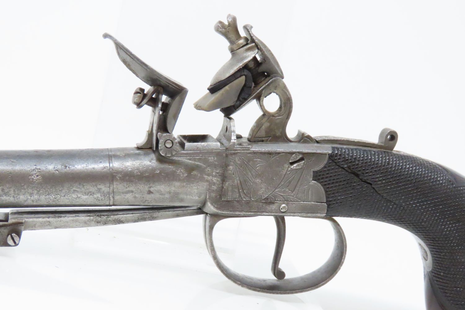 W. Mills Boxlock Flintlock Pistol wtih Snap Bayonet 5.3.21 C&R Antique ...