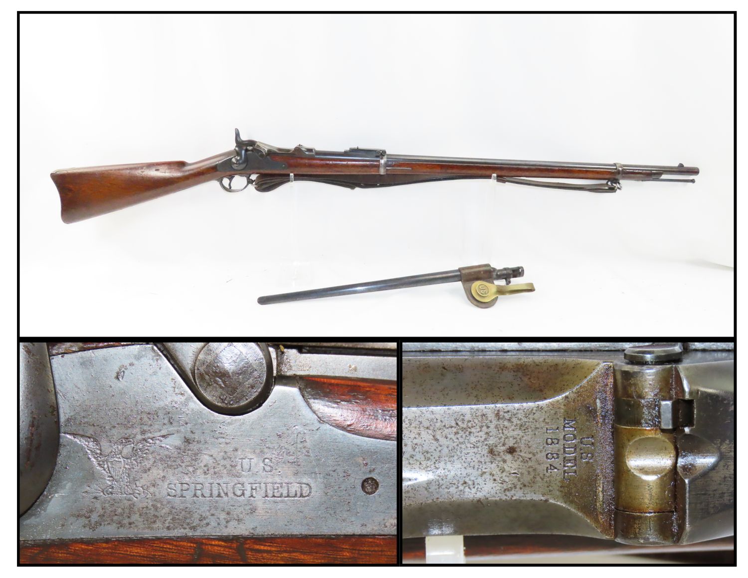 Springfield MOdel 1884 Rifle with Bayonet 7.7.21 C&R Antique 001 ...
