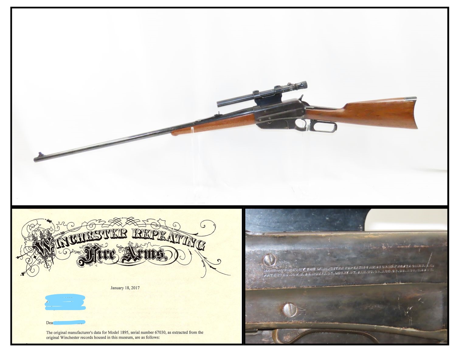 Winchester Model 1895 Rifle with Scope 6.07.21 C&R Antique 001_LI ...