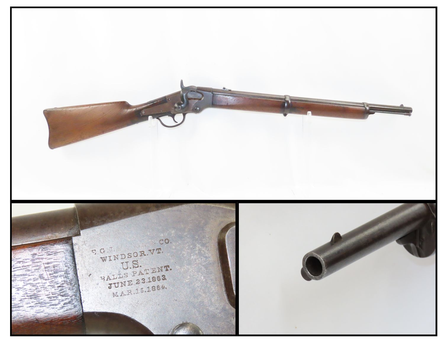 Civil War U.S. Contract E.G. Lamson 7 Co. Ball Patent Repeating Carbine ...