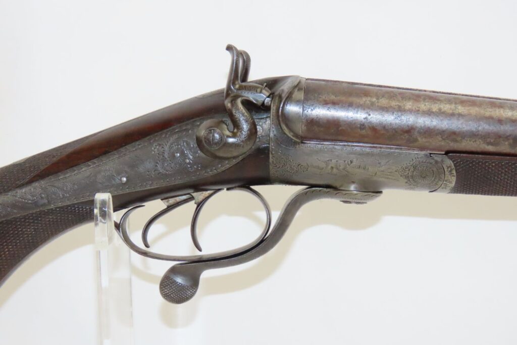 Engraved J.R. Cooper Under Lever Double Barrel SHotgun with Cases and ...