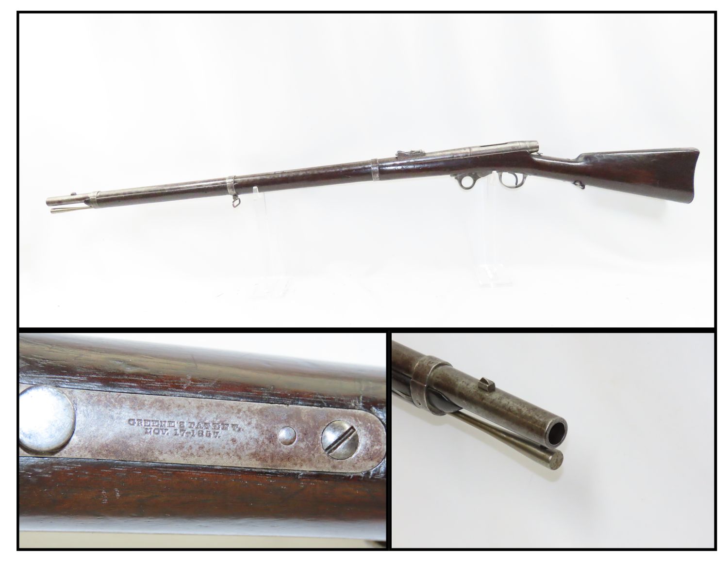 Greene Underhammer Percussion Bolt Action Rifle 7.26.21 C&R Antique 001 ...