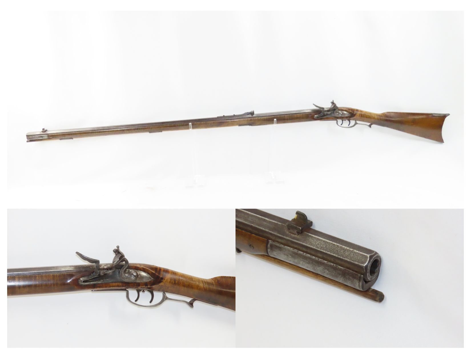 Left Handed Flintlock Rifle with Parisian Lock 9.22.21 C&RAntique001 ...