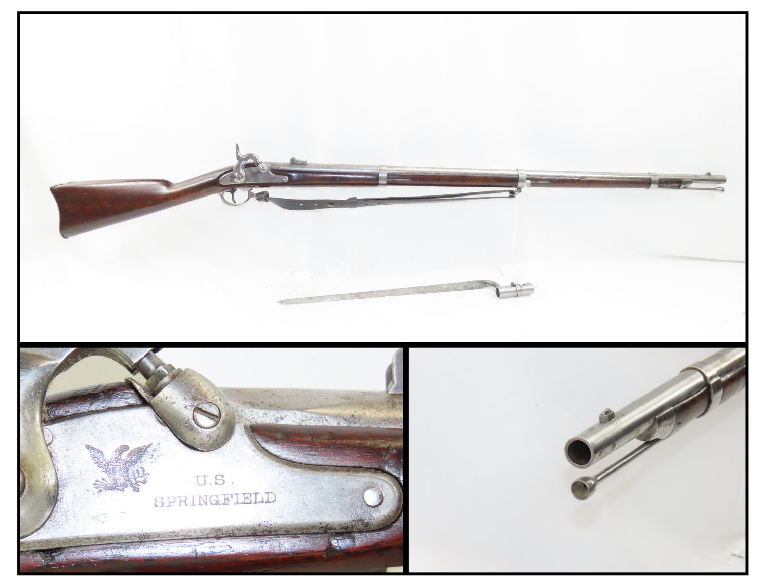 Springfield Model 1861 Rifle Musket with Bayonet 6.07.21 C&R Antique ...
