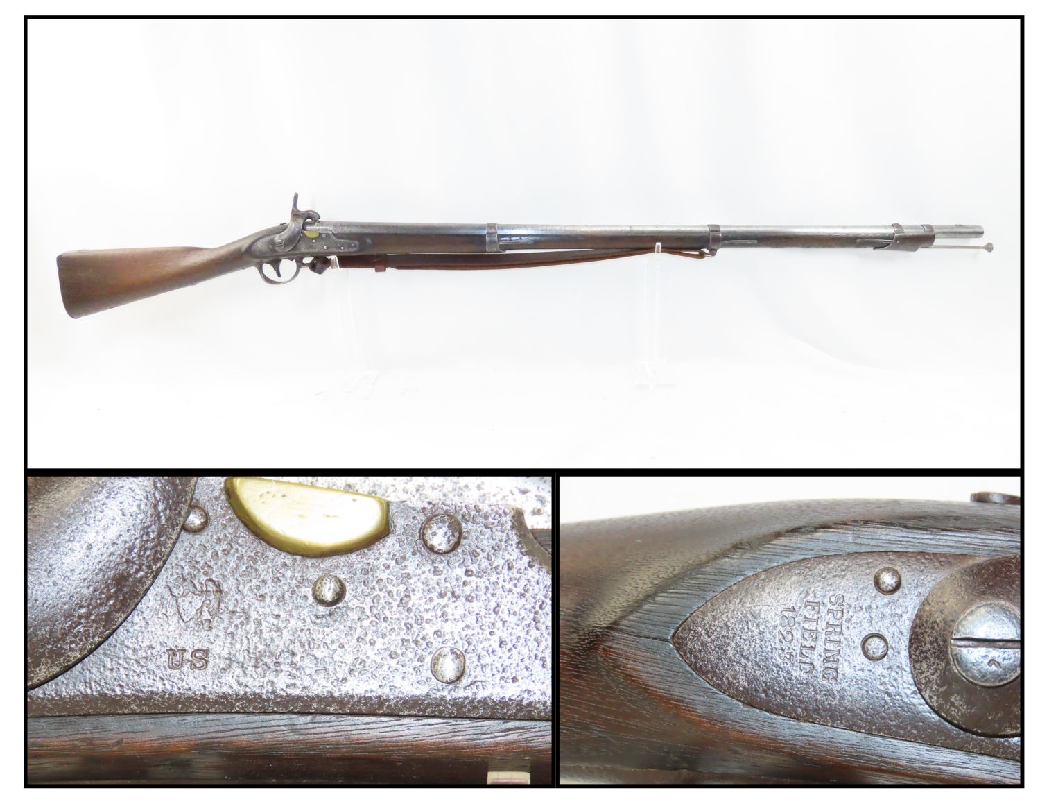Belgian Percussion Conversion U.S. Springfield MOdel 1816 Musket 7.27. ...