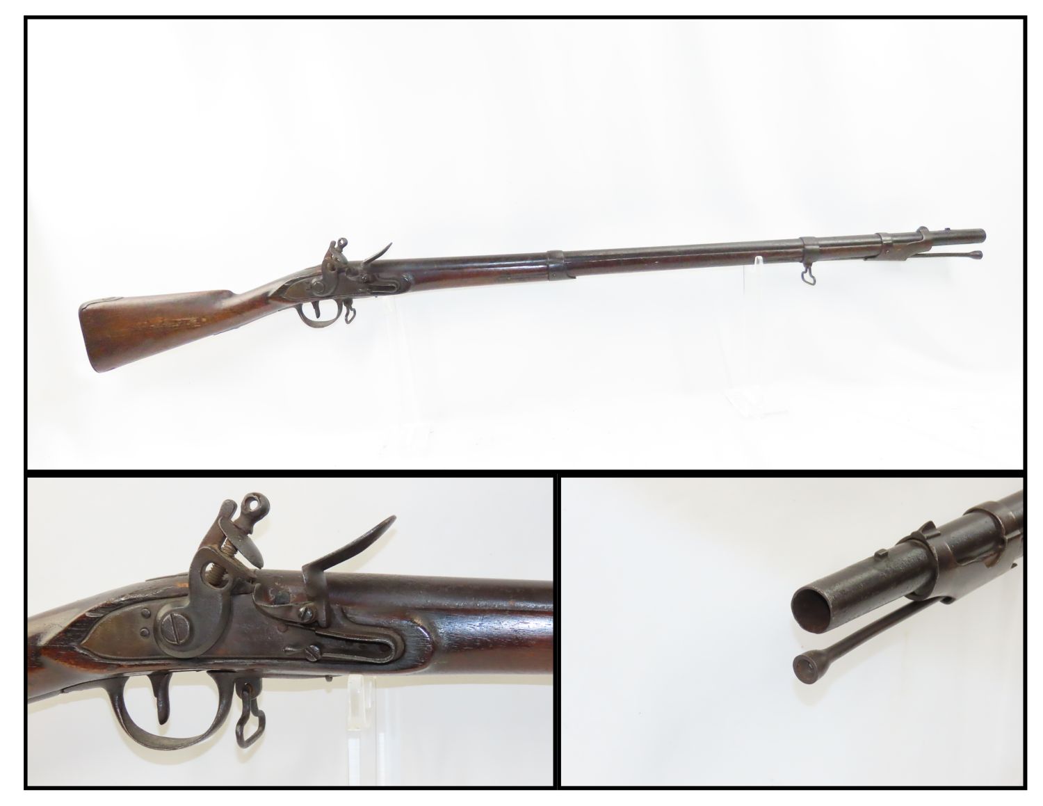Antique CHARLEVILLE U.S. Model 1795 Type FLINTLOCK WAR of 1812 Era ...