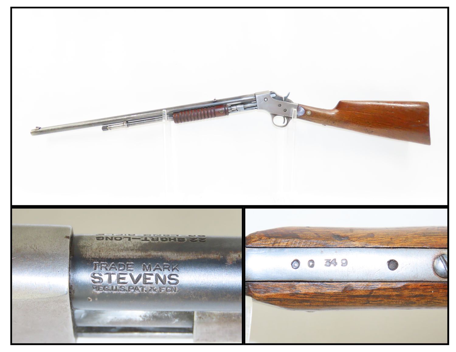 Stevens No. 70 Visible Loading Slide Action Rifle 8.18.21 C&R Antique ...