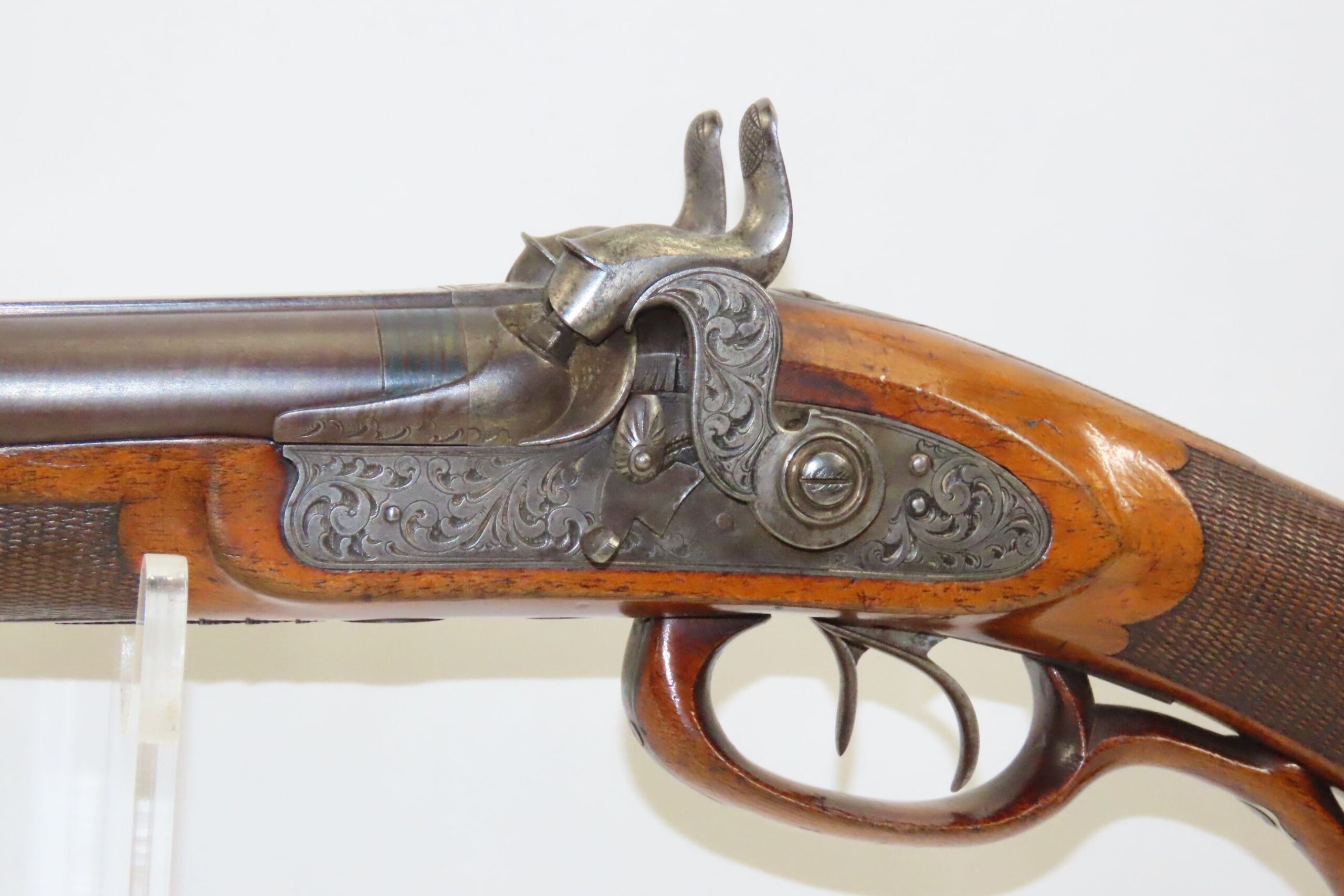Engraved and Relief Carved Rieger of Munich Double Barrel Shotgun 8.30. ...