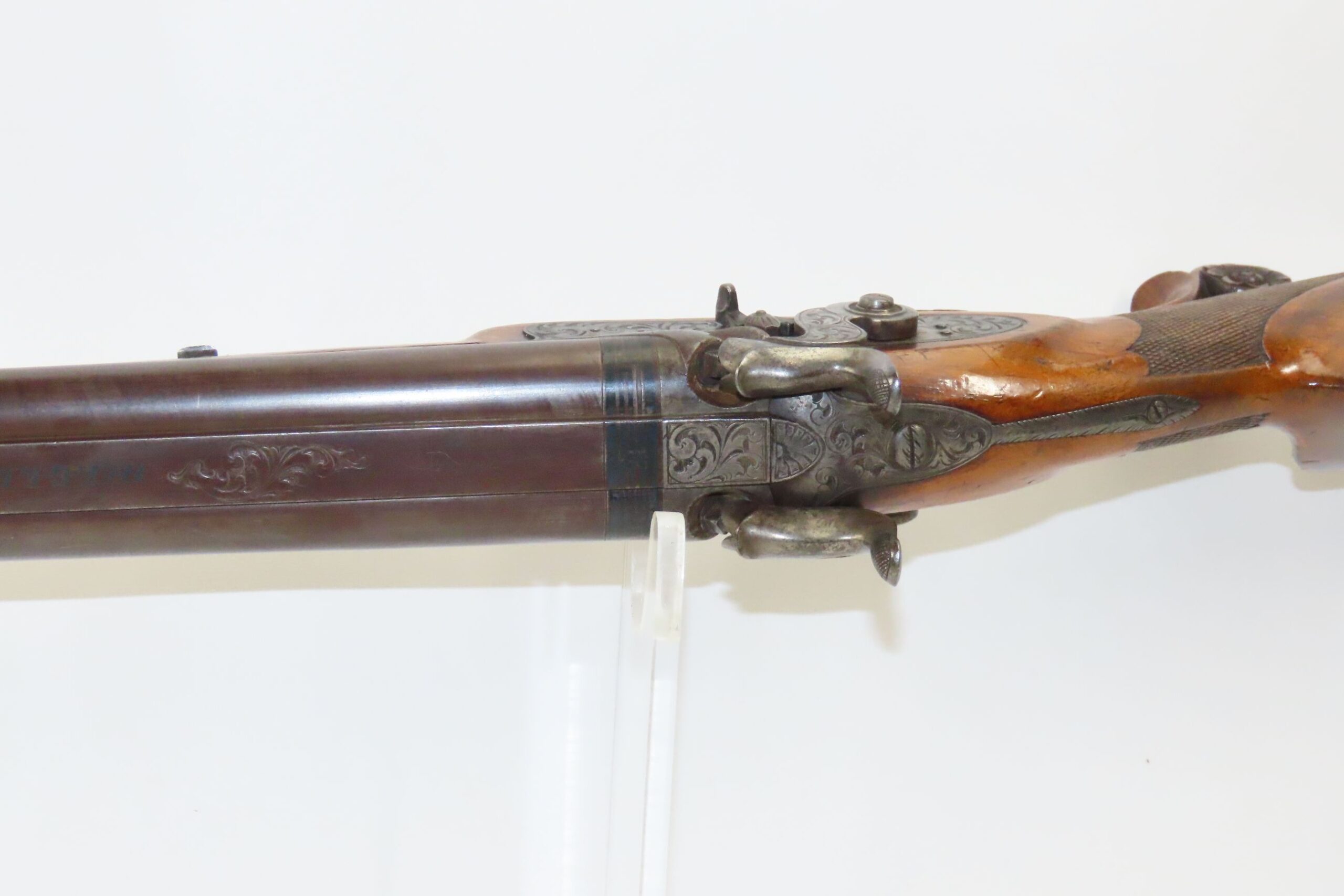 Engraved and Relief Carved Rieger of Munich Double Barrel Shotgun 8.30. ...