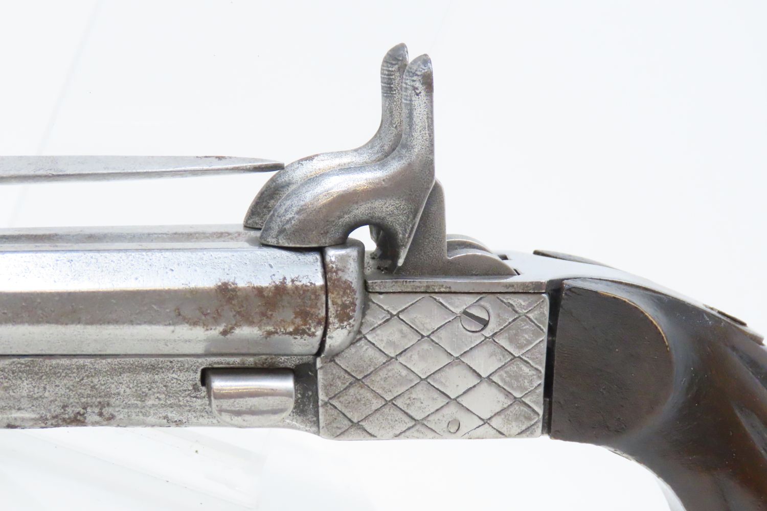 Side by Side Folding Trigger Pinfire Pistol wtih Flip Up Bayonet 8.3.21 ...