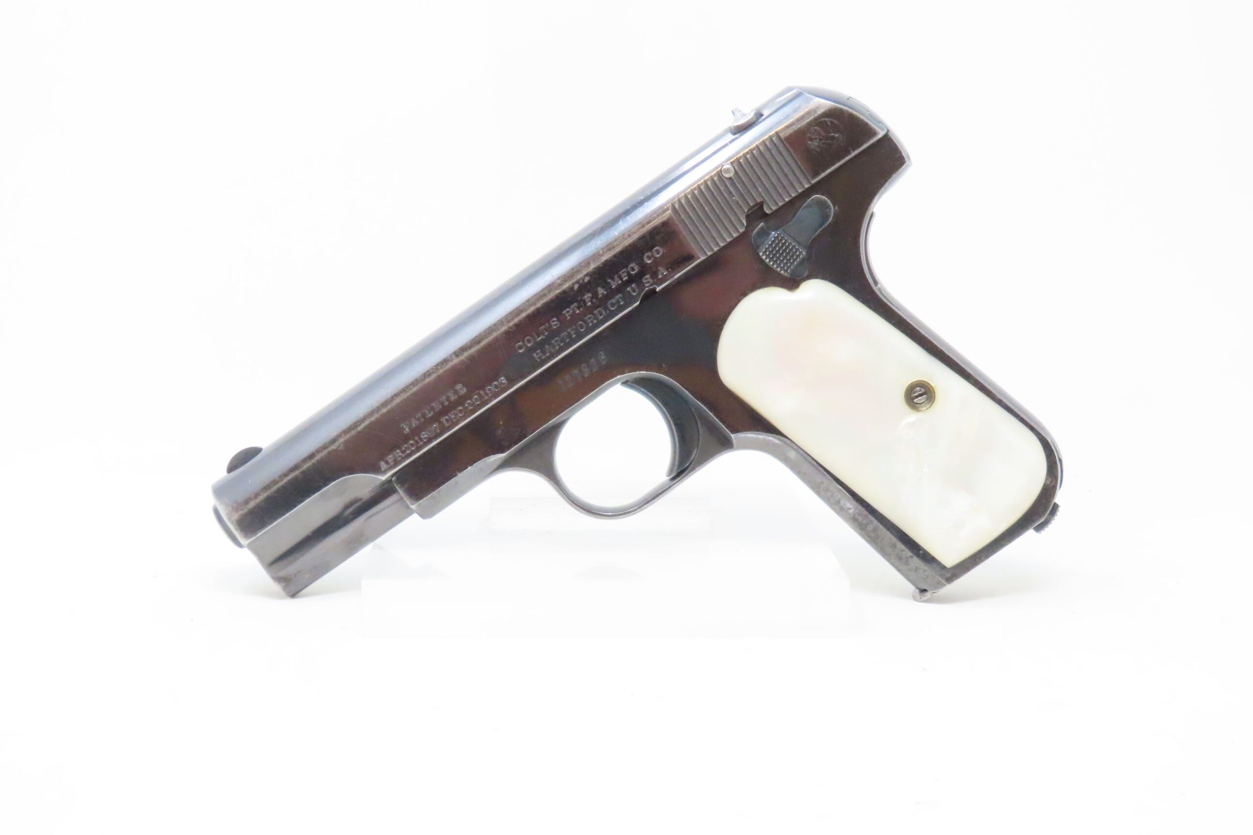 Colt Model 1903 Pocket Hammerless PIstol With Pearl Grips 12.21.21 C ...