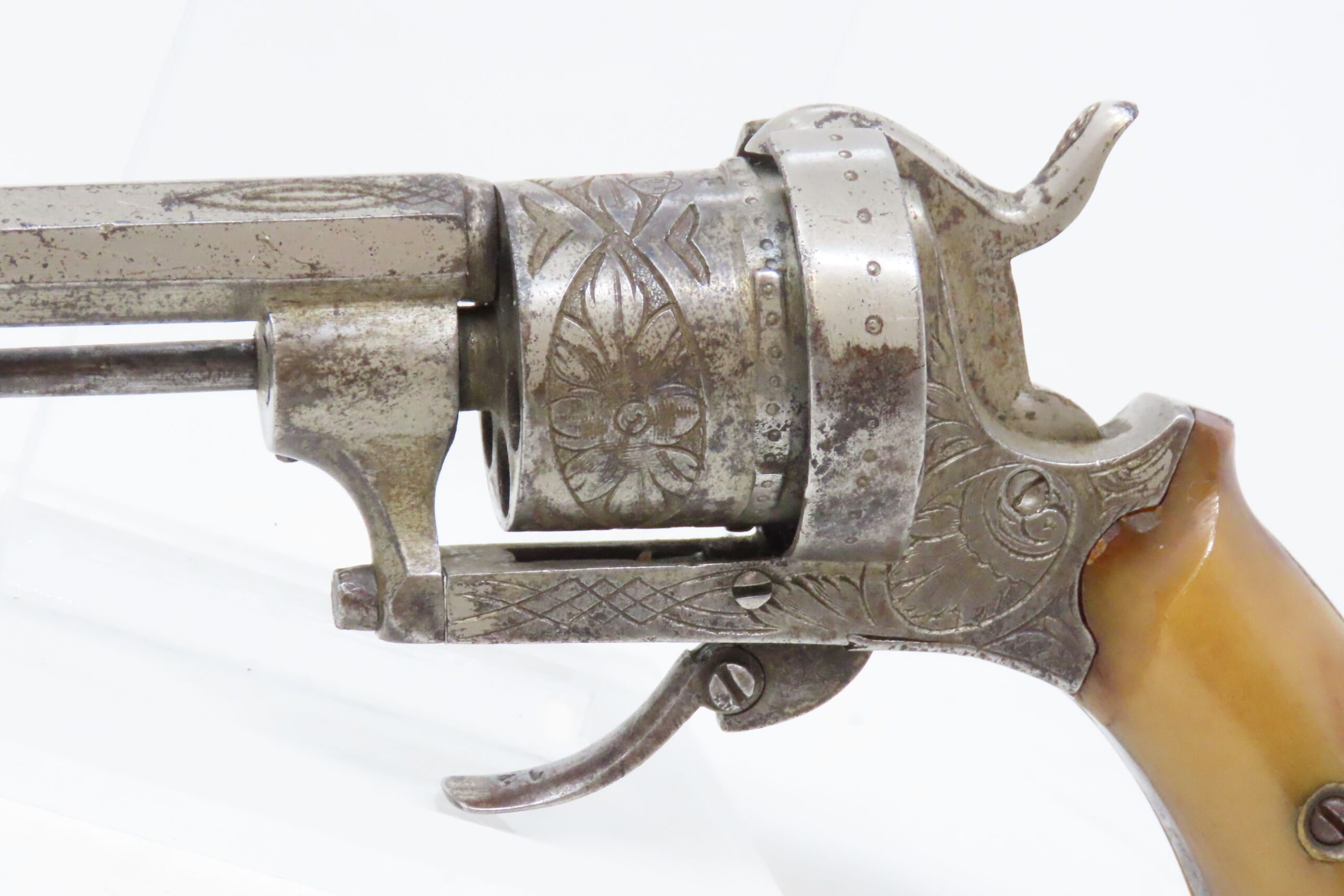 Engraved Belgian Folding Trigger Pinfire Revolver 12.28.21 C ...