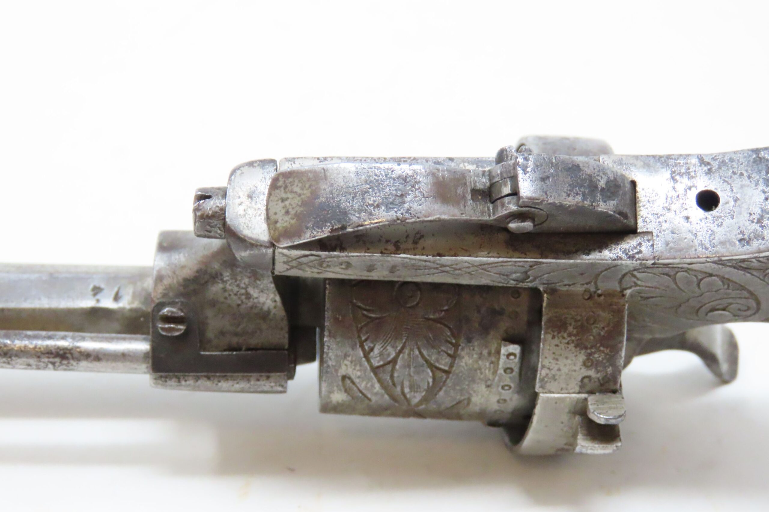 Engraved Belgian Folding Trigger Pinfire Revolver 12.28.21 C ...