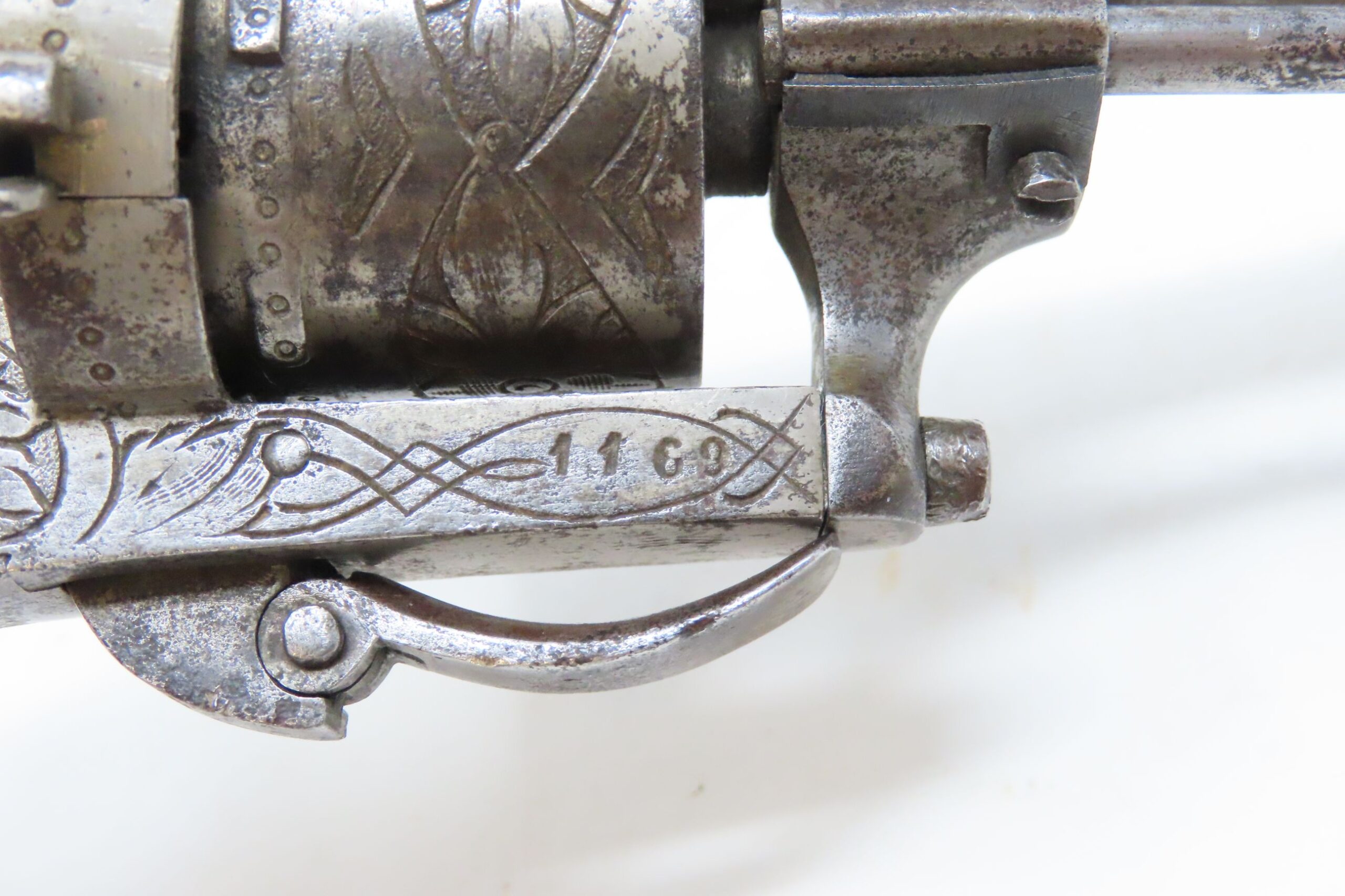 Engraved Belgian Folding Trigger Pinfire Revolver 12.28.21 C ...