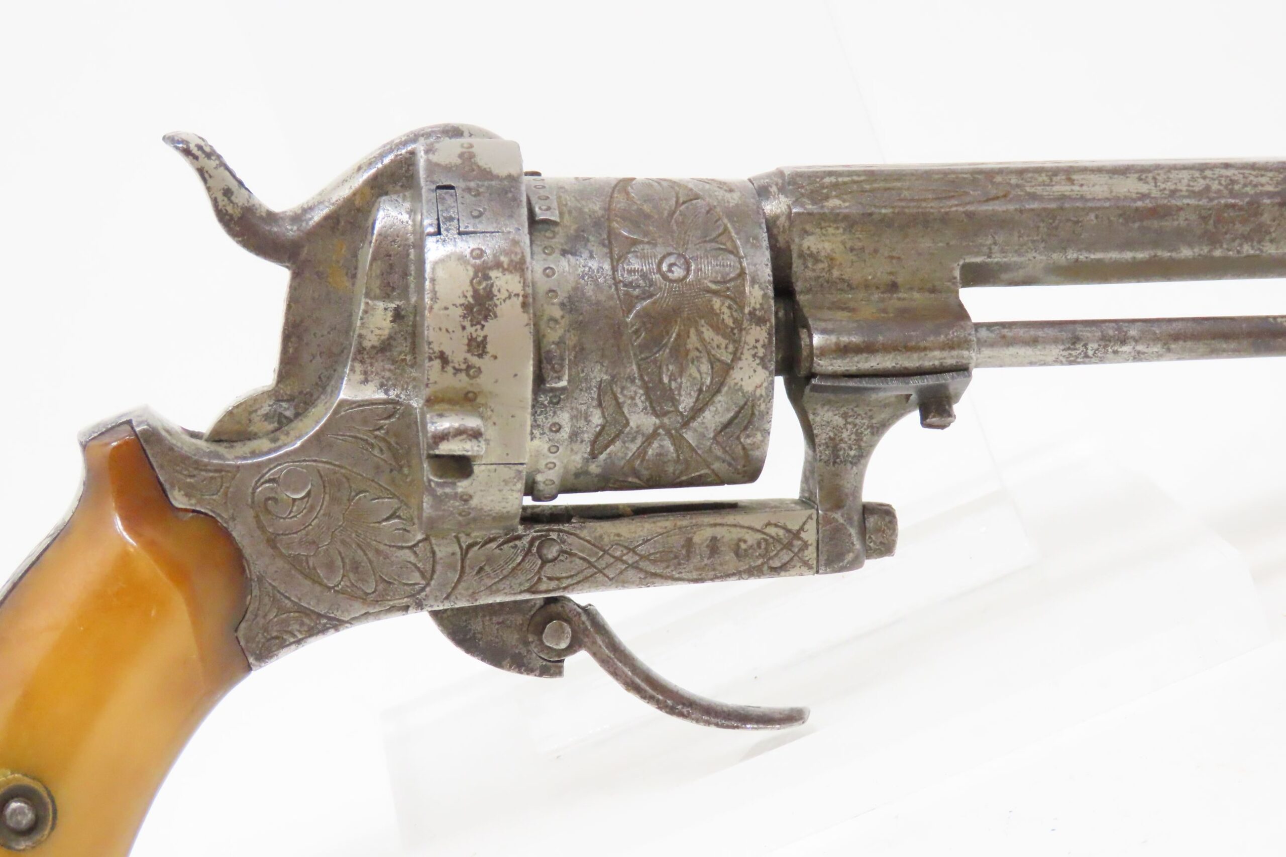 Engraved Belgian Folding Trigger Pinfire Revolver 12.28.21 C ...
