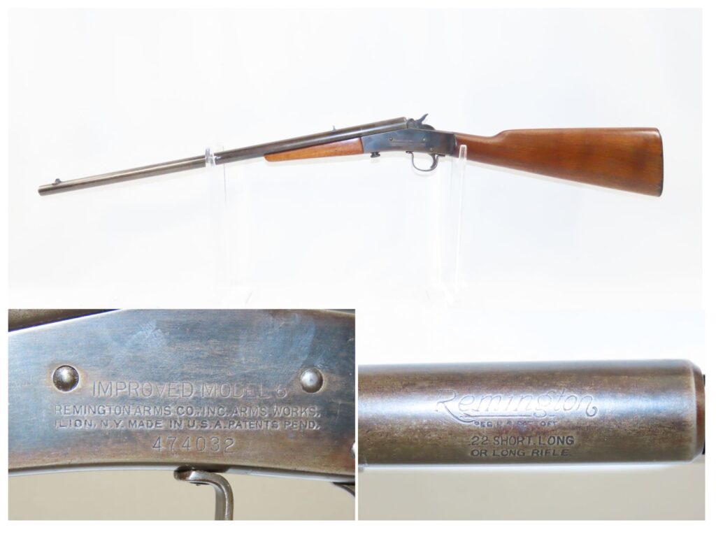 Remington Improved Model 6 Rolling Block Rifle 12.6.21 C&RAntique001 ...