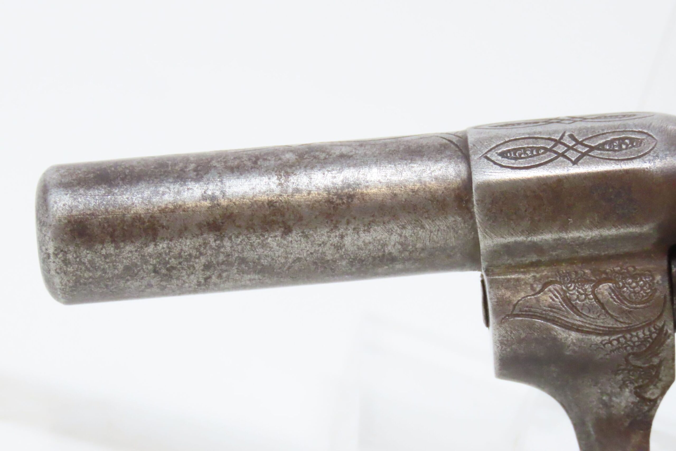 Engraved European Folding Trigger Double Action Pinfire Revolver 12.28. ...