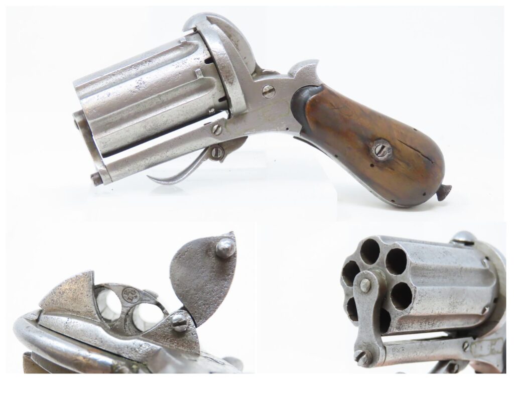 French Folding Trigger Pinfire pepperbox 12.28.21 C&RAntique001 ...