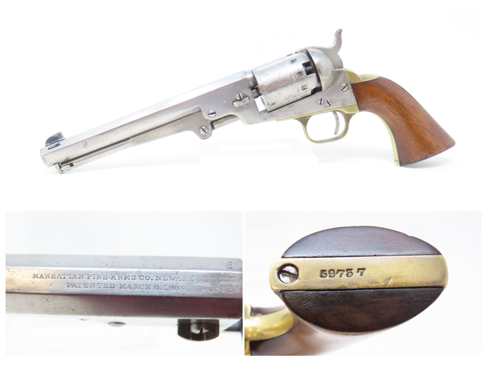 Manhattan Firearms Co. Navy Model Series IV Revolver 12.28.21 C&RAntique001 | Ancestry Guns