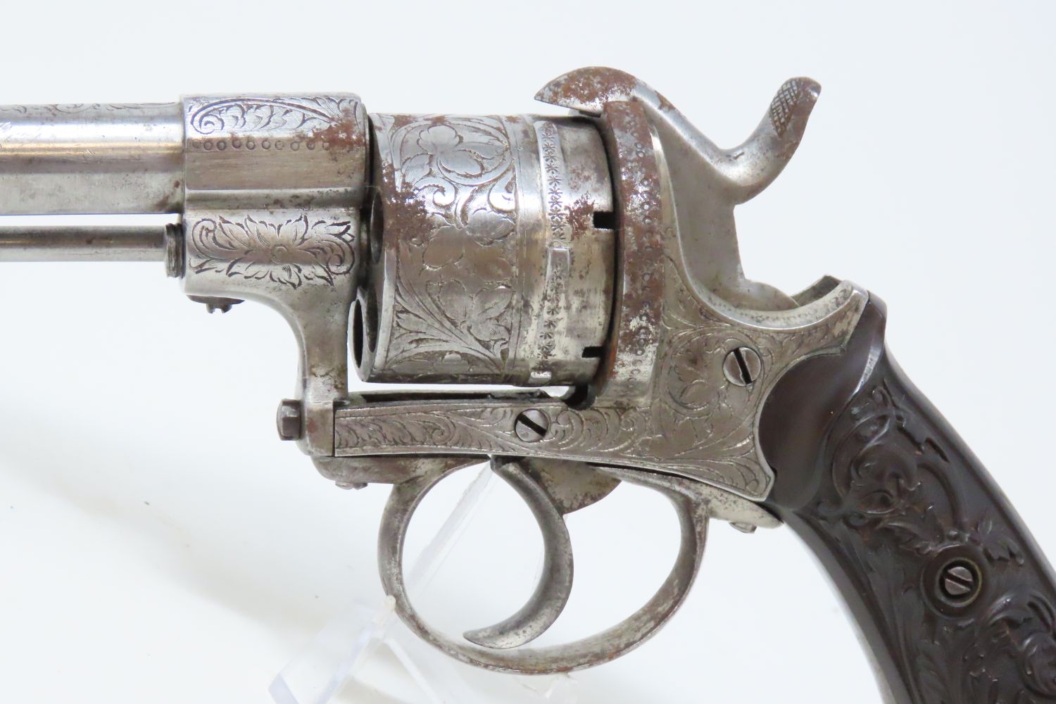 Engraved European Belgian Pinfire Revolver 7.9.21 C&R Antique 004 ...