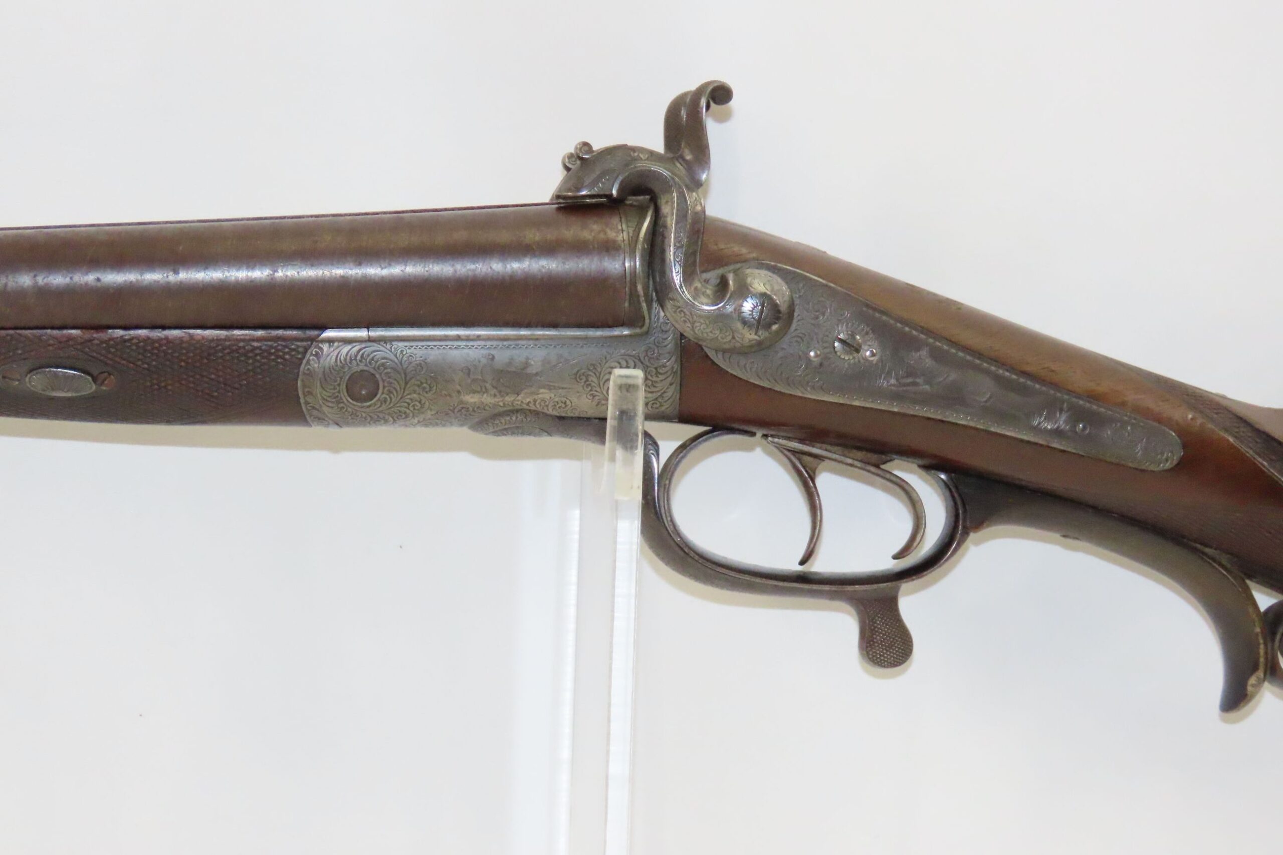 Engraved Wiggenhauser & Sohn Back Action Pinfire Double Barrel Shotgun ...