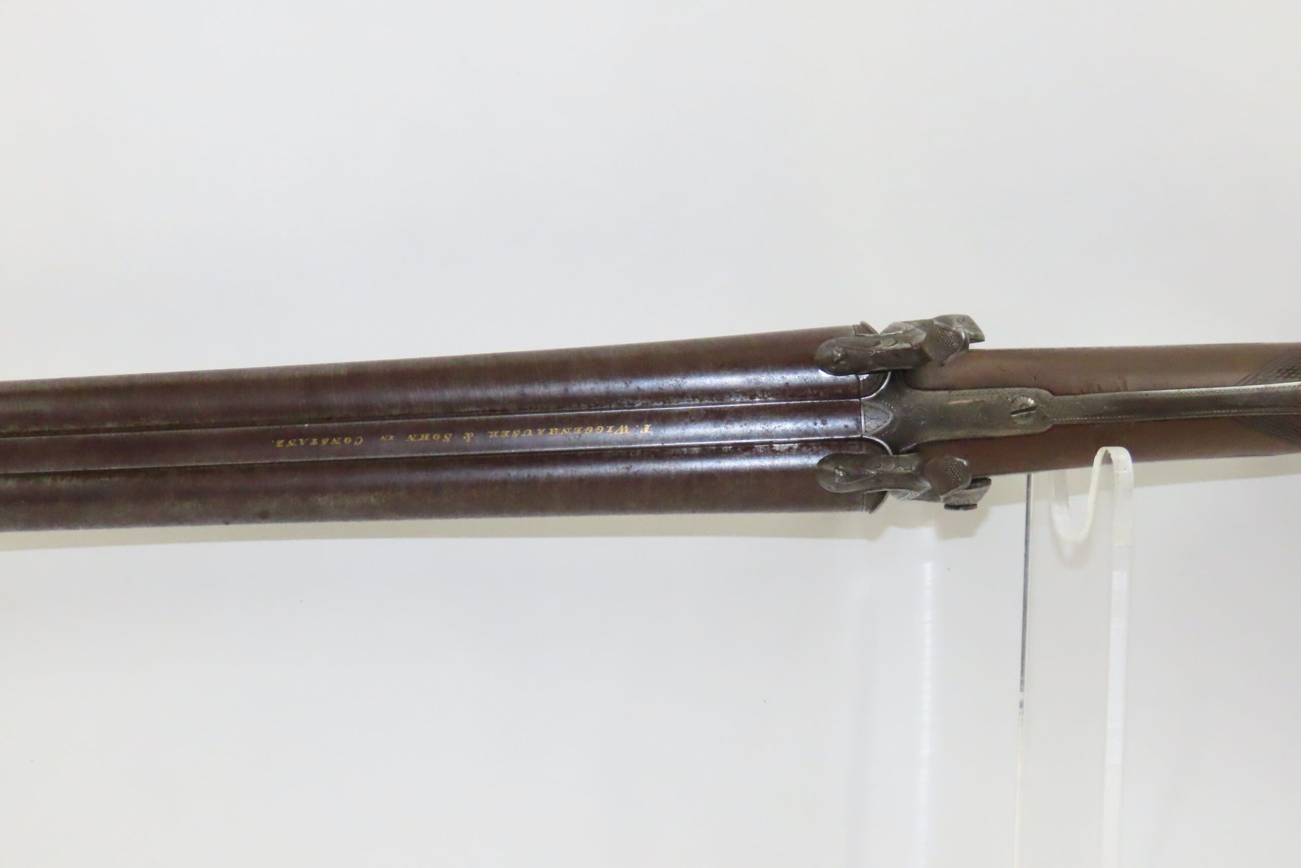 Engraved Wiggenhauser & Sohn Back Action Pinfire Double Barrel Shotgun ...
