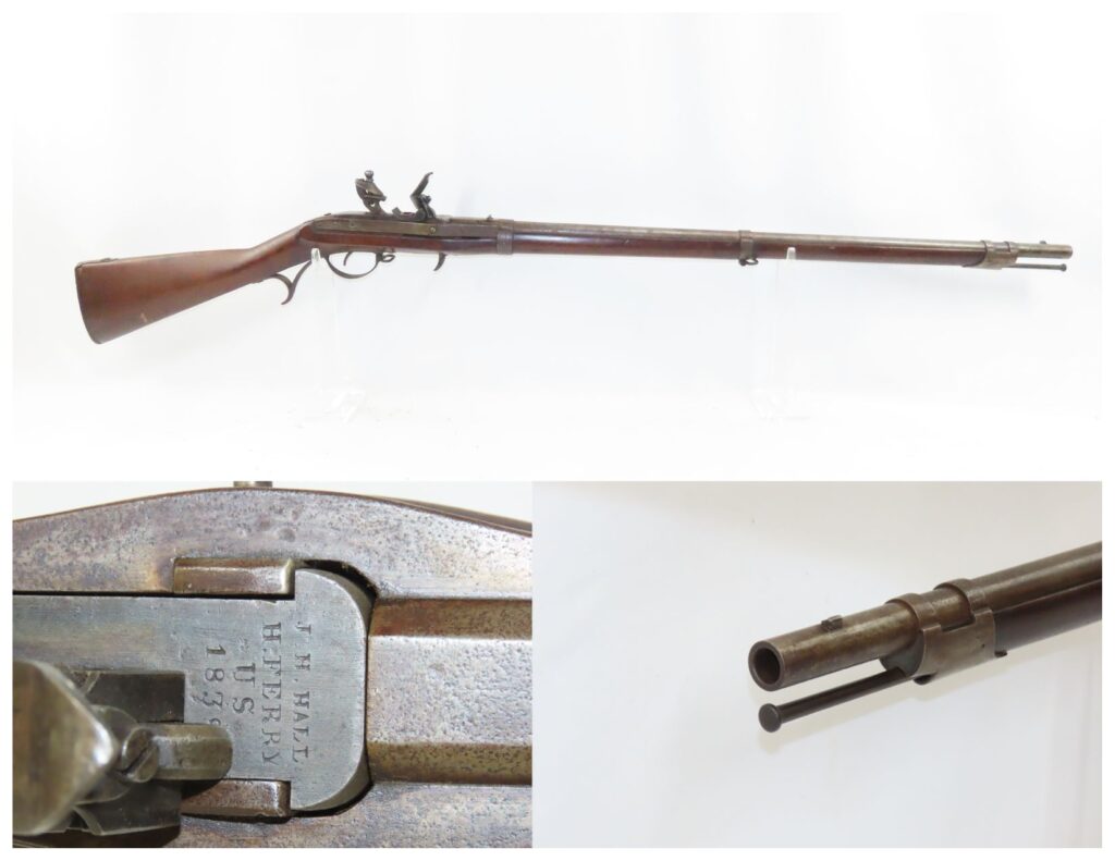 Harpers Ferry Model 1819 Hall Flintlock Rifle 4.11.22 C&RAntique001 ...