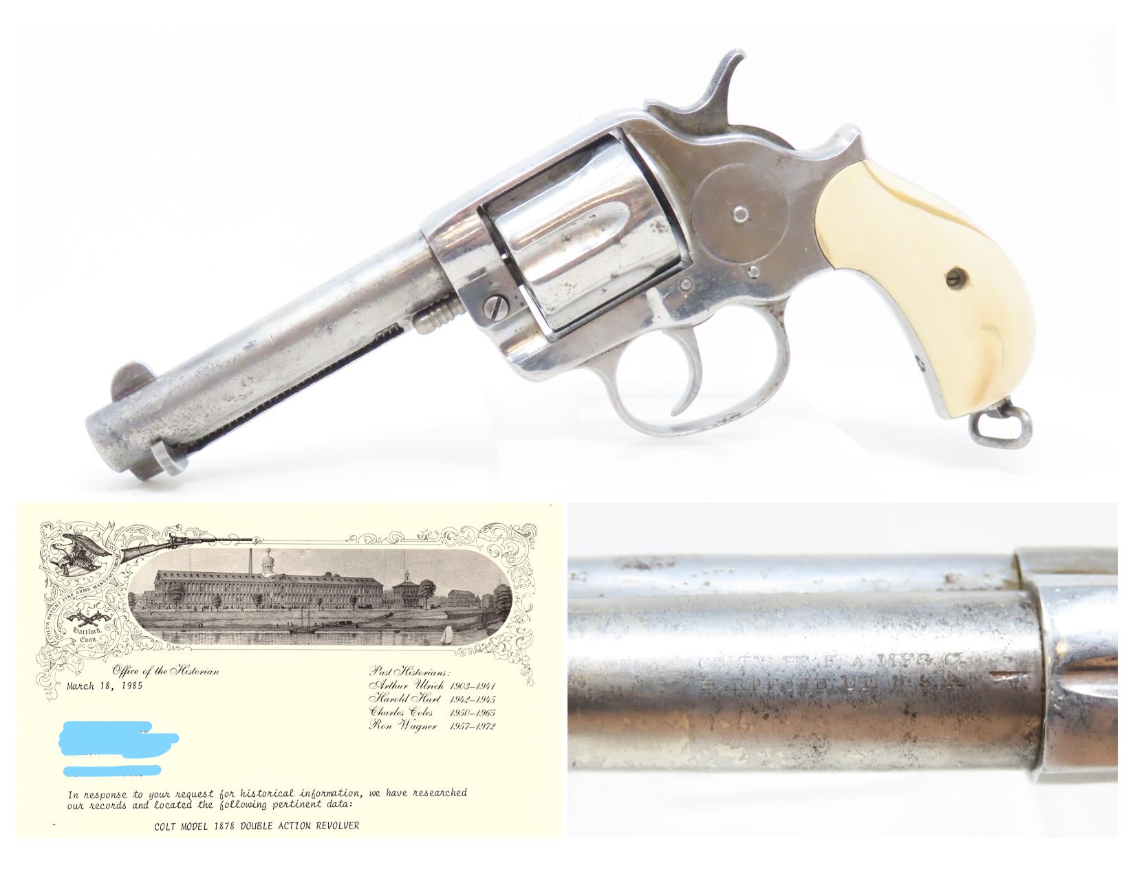 Colt Model 1878 Double Action Revoler with Factory Letter 11.9.21 C ...